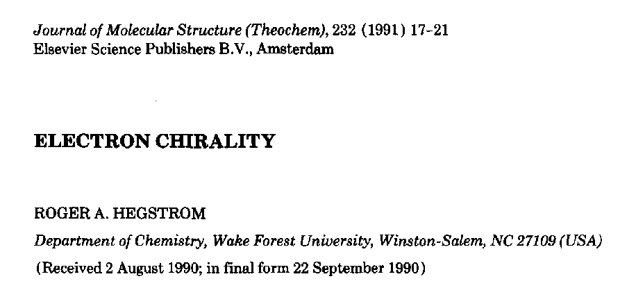 Electron Chirality – Mobius Shaped Electrons